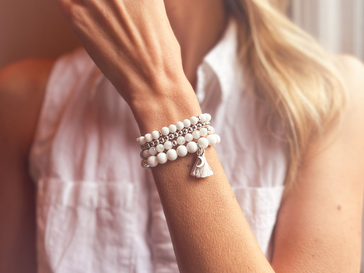 The White Agate Stack – Little Lotus Designs